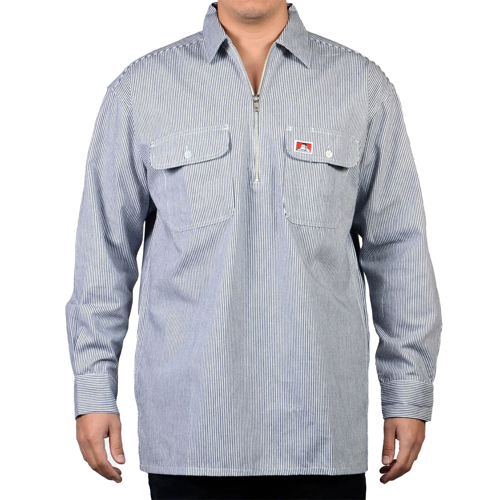 Ben Davis | Half Zip Long Sleeve Brown | T-Shirt – Gunthers Supply And ...